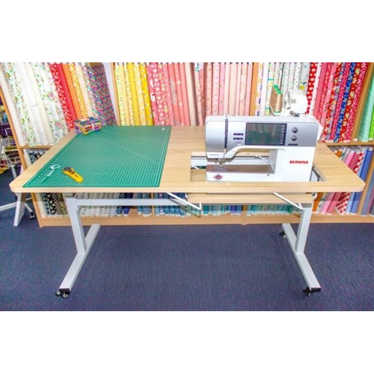 Horn Height Adjustable Sewing and Cutting Table (Weathered Oak) – Sew ...